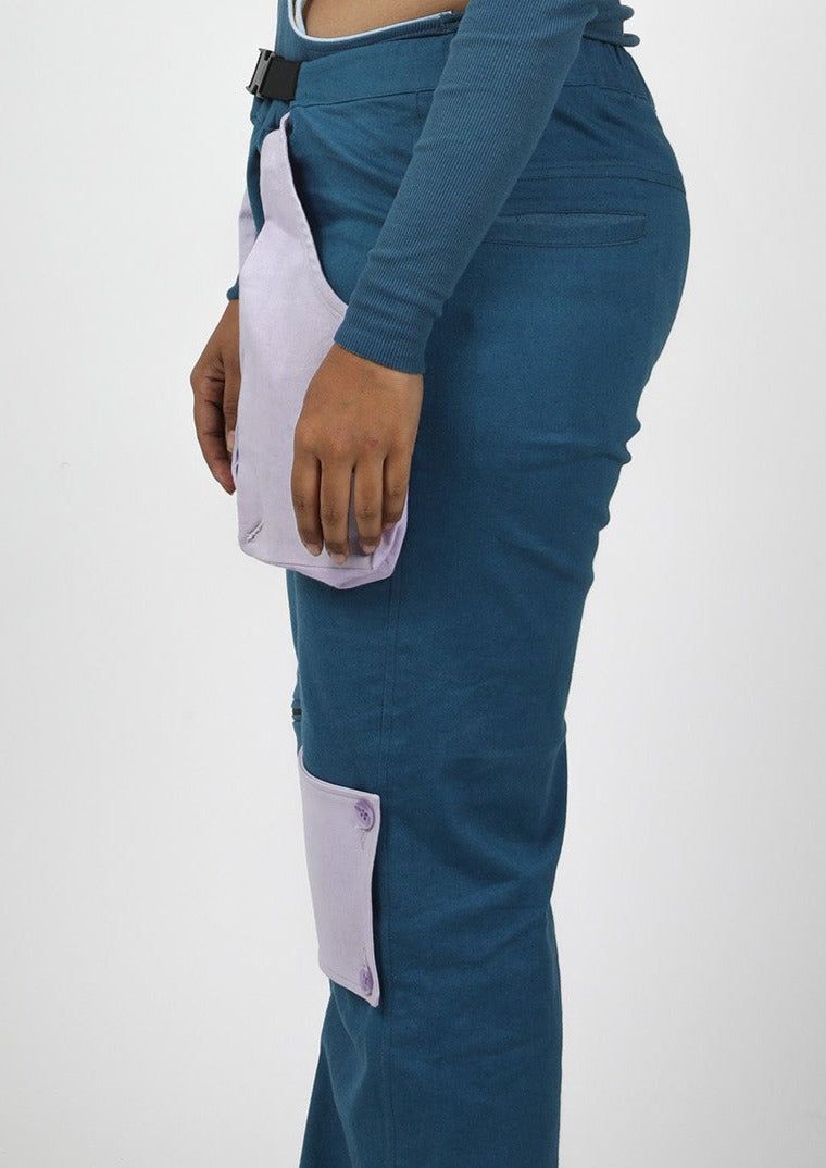 Teal Velvet Flared Cargo – Duskin